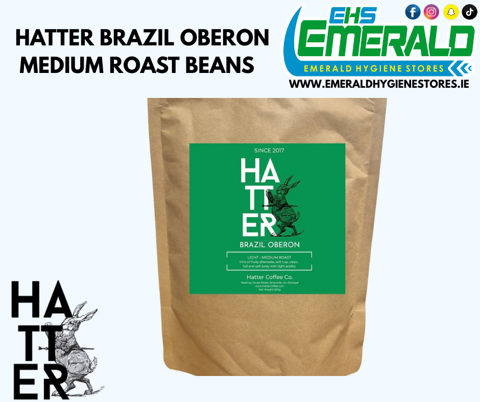 Hatter Brazil Oberon Coffee Beans 500g – Emerald Hygiene Stores