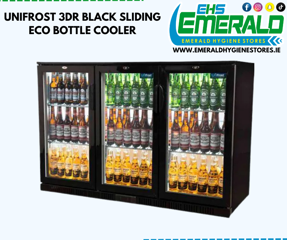 UNIFROST BC30HBE 3 DOOR BOTTLE COOLER – Emerald Hygiene Stores